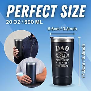 Onebttl Dad Legend Tumbler, The Man The Myth The Legend Gifts for Father's Day, Birthday, Christmas from Daughter, Son, Wife, Stainless Steel Travel Mug 20oz - Best No.1