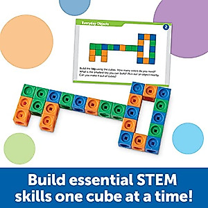 Learning Resources STEM Explorers MathLink Builders - 100 Pieces, Ages 5+, Kindergarten STEM Activities, Math Activity Set and Games for Kids, Linking Cubes, Connecting Cubes,Back to School Supplies