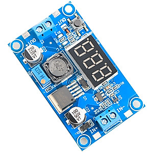 LM2596 Buck Converter 4-40V to 1.25-37V DC to DC Converter Adjustable Voltage Regulator with LED Voltmeter Display, Pack of 4Pcs