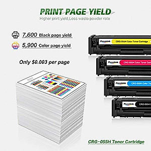 Plavetink Compatible Toner Cartridge Replacement for Canon 055 055H Work for Canon Color imageCLASS MF740 MF741Cdw MF743Cdw MF745Cdw MF746Cdw LBP664Cdw Printer (Black Cyan Magenta Yellow 4-Pack)