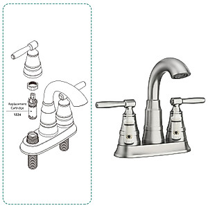 1224 1224B Faucet Cartridge Replacement Kit For Most Double Handle Moen Faucets and Tub/Showers Repair Kit,Replacement Compatible with Moen Two Handle Faucets,4 Pack