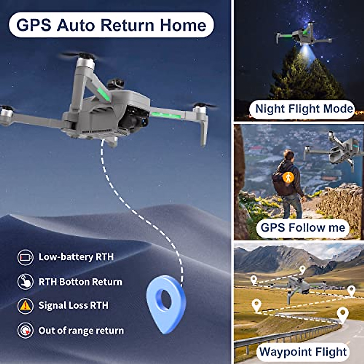 Tucok 193MAX2S Drone with Camera for Adults,4KM Video Transmission,3-Axis Gimbal GPS Drone with 4K EIS Camera, 5G FPV RC Quadcopter with Brushless Motor,Obstacle Avoidance,Auto Return Home,Follow Me