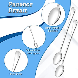 2 PCS Ice Tea Spoons Long Stainless Steel Drink Mixing Spoons Silver Coffee Spoons Long Handle Ice Cream Spoon Cocktail Mixing Spoons for Coffee Dessert Shakes