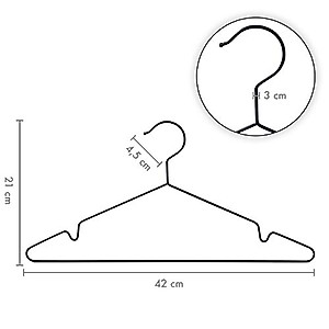 pamo Black Metal Clothes Hangers - 5,10 or 20 Stainless Steel Black Hangers 16.5"- Coated, Scratch- and Rust-Resistant - Space Saving Clothes Hanger