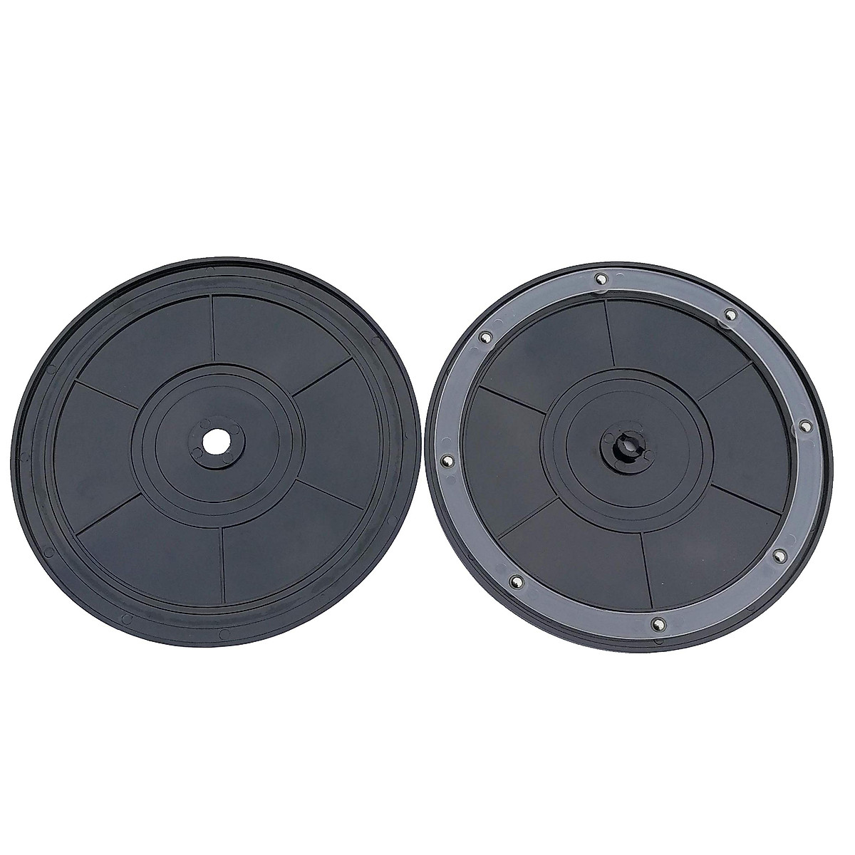 FixtureDisplays® 8" Black Plastic Spinner Lazy Susan Turntable Organizer for Spice Rack Table Cake Kitchen Pantry Decorating 16976-NF