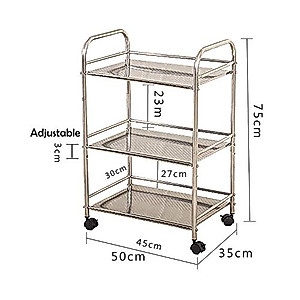 NEOCHY Movable Trolleys, Kitchen Storage Hand Trucks, Rolling Cart,Beauty Salon Trolley with Universal Brake Wheel,Perfect for Hospital/Dental Clinic/a/M-50X35X75Cm