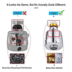 Huazhi 360 -Degree Swivel Kitchen Sink Faucet Aerator Water Saving Tap Aerator Faucet Nozzle for Kitchen, Bathroom Faucet (Shorter Style 1PC)