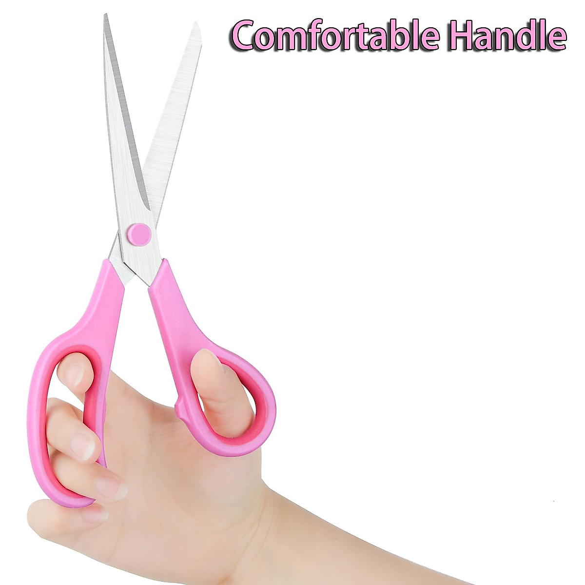 Pink Scissors for Office Home School Craft Sewing Fabric Supplies, 8 Inch(2 Pack)