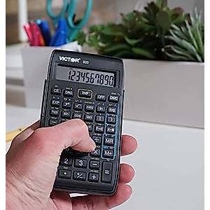 Victor 920 Compact Scientific Calculator with Hinged Case, 10-Digit LCD
