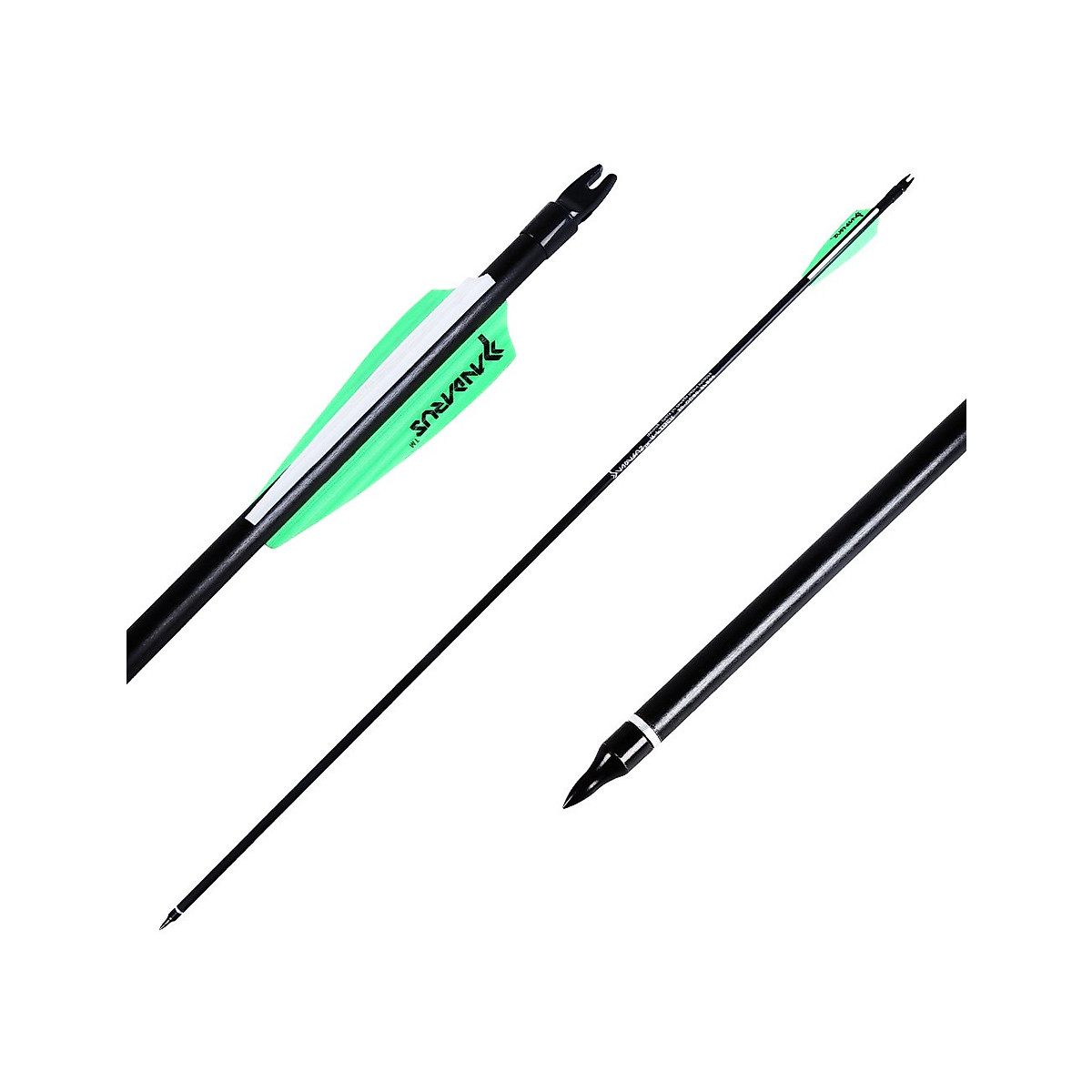PANDARUS Archery 30inch 8mm Fiberglass Hunting Practice Arrows with Replaceable Arrowhead Spine 500 for Recure and Compound Bow Target