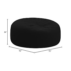 Chill Sack Bean Bag Chair: Giant 6' Memory Foam Furniture Bean Bag - Big Sofa with Soft Micro Fiber Cover, Black