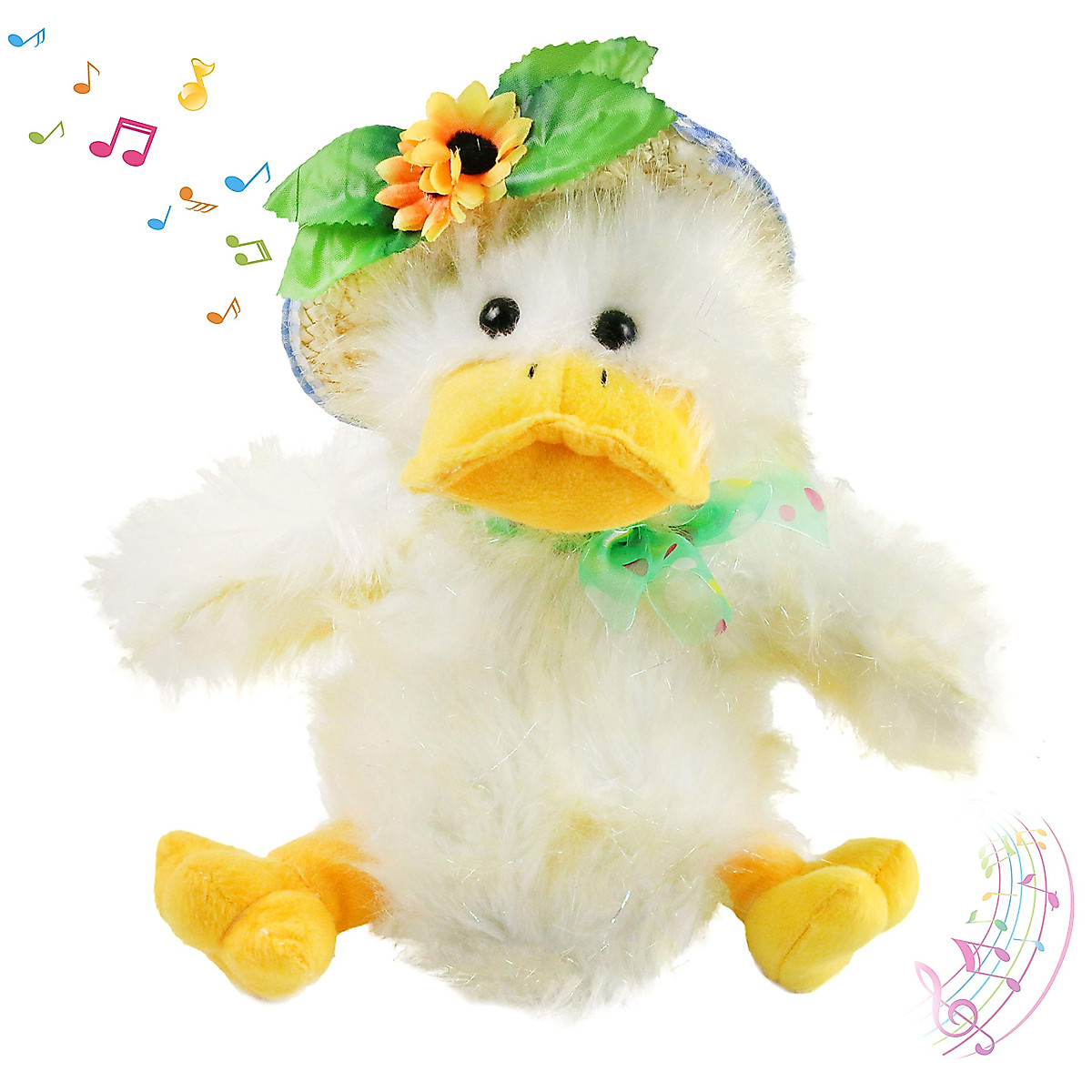 Houwsbaby Crazy Cow Headbanging Rock & Roll Musical Plush Toy Interactive Animated Shaking Stuffed Animal Gift for Kids Girls Boys, White, 10''