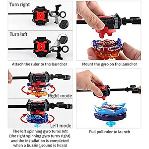 JIMI Bey Battling Top Stadium Blade Battle Set, 12 Burst Spinning Tops 3 Launchers Grip 1 Arena Combat Game, Toy Gift for Kids Boys Ages 6+