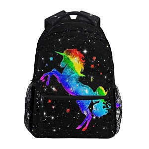 Unicorn Student Backpack for Teen Boys Girls Magic Rainbow Galaxy School Bag Bookbag Travel Laptop Daypack Book bag Shoulder Bag for Kids Elementary