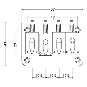 4-string Gold Hard-tail Bridge for Cigar Box Guitars Electric Ukulele & More