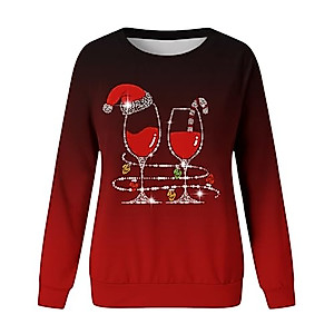 SNKSDGM christmas sweatshirts for women womens sweater xmas christmas graphic print christmas graphic print oversized fuzzy batwing short sleeve fashion 2023 y2k clothing western dress for women ugly