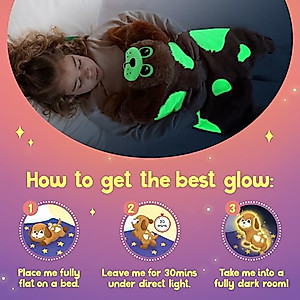 SNUGSHINE Glow in The Dark Weighted Lap Pad, Weighted Hugging Stuffed Animal, Sensory Products Calming, Weighted Lap Animal 4 Lbs, Weighted Lap Pad for Kids
