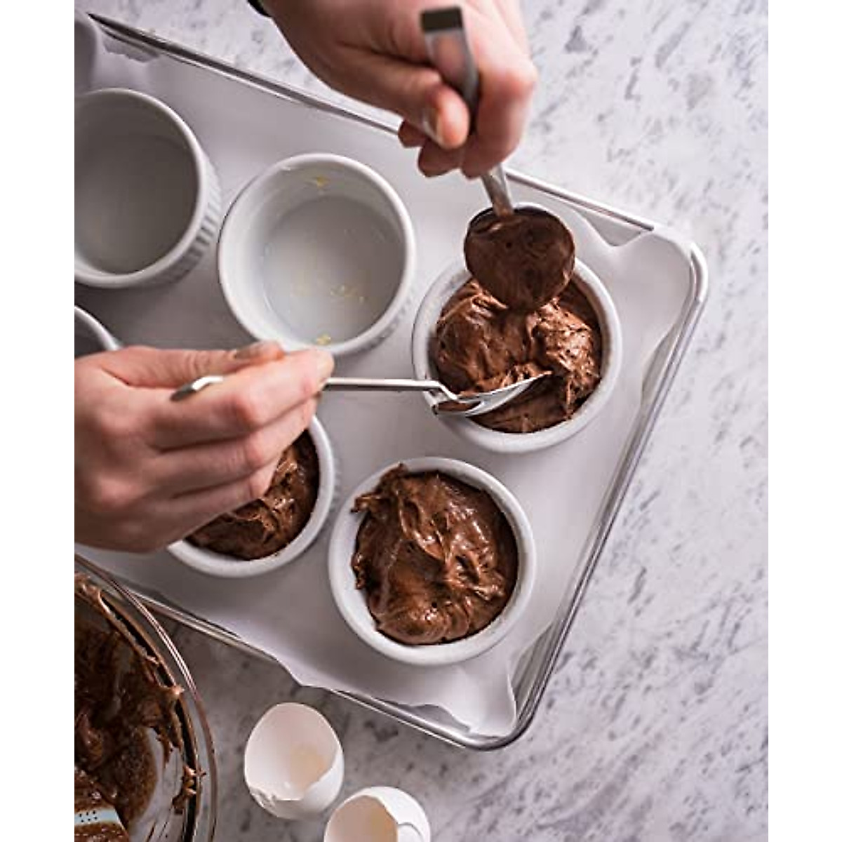 Bellemain Creme Brulee 4 oz Ramekins | Mini Casserole Dish Set, Charcuterie Bowls, Pot Pie Baking Dishes, Souffle Cups, Soy Sauce Bowls | Fluted Porcelain Bowls, Oven Safe to 500F, Set of 6 (White)