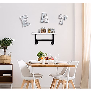 Zoreal Galvanized EAT Sign Rustic Metal Letters Free Standing Decorative Sign Wall Decor