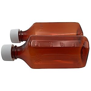 Sandhill Tools Premium Oval Plastic Liquid Medicine Bottles with Child Resistant Caps 8 Oz, Pharmacy Leak Proof Travel Containers for liquids and Lotions (12 Pack)