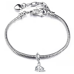 TGLS Queen Crown Charm Bead Compatible With Pandora Bracelets Jewelry Birthday Gifts for Mother Girlfriend Daughter Her Women