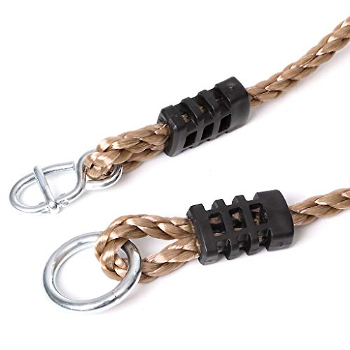 Ymeibe Set of 2 Tree Swing Nylon Ropes Indoor Outdoor Adjustable Hammock Swinging Chair Straps Hanging Kit for Adjustment or Extension - Holds to 700lbs (60 inch, Brown)