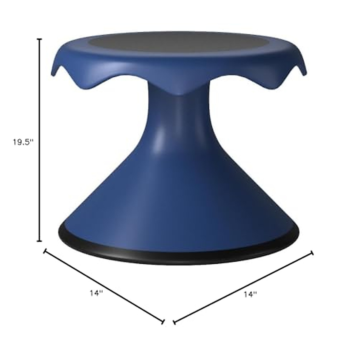 VS America Hokki Stool, Flexible Ergonomic Seating Stool for Kids and Adults, 18" Seat Height, Blue