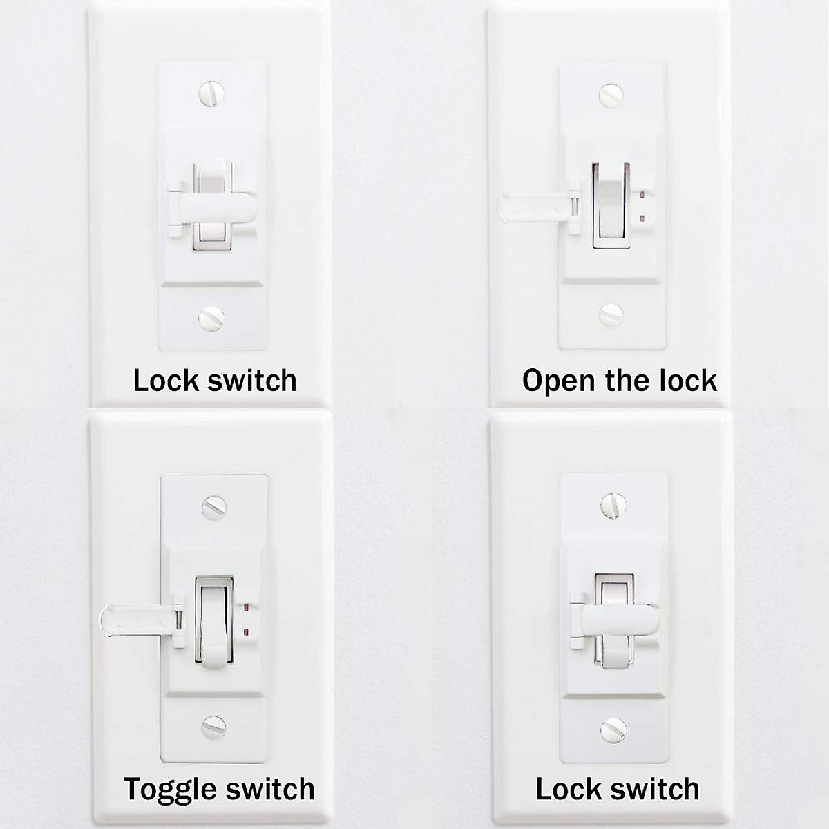 Light Switch Guard, ILIVABLE Optional Wall Plate Cover Switch ON or Off Protects Your Lights or Circuits from Being Accidentally Turned On or Off (Not Child Proof)