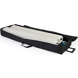 Displays2go, Rollable Carpet Black Carry Bag, Wheels, Aluminum and Canvas Construction - Black (SOCASE01)