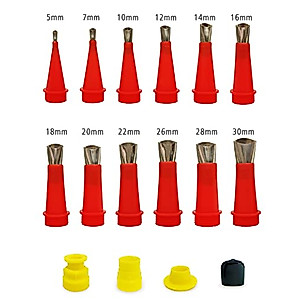 DUIOCKIV Reusable 18pcs Universal Stainless Steel Silicone Easy Caulking Nozzle Finisher Tips Tool Set, with Base and Protective Cap