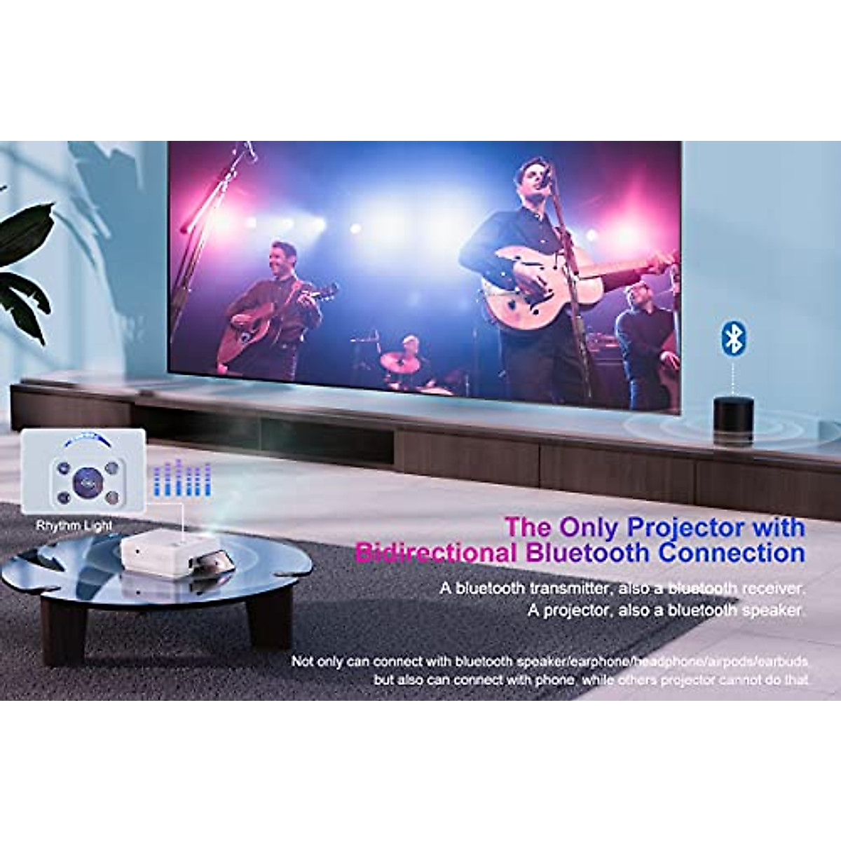 [Electric-Focus] Projector 5G WiFi and 5.1 Bluetooth 4K-Support:480 ANSI Native 1080P 18000L 400'' ONOAYO Outdoor Portable Projector, ±50°4P/4D Keystone&50% Zoom, Full Sealed Optical Home Projector