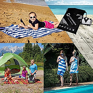 DARCHEN Microfiber Beach Towels Oversize Quick Dry Towel [1 or 4 Pack] - Travel Beach Towel for Swimming Pool, Sand Free Towel(Extra Large XL 70x35, Large 63x32) for Kids Adult, Compact Lightweight