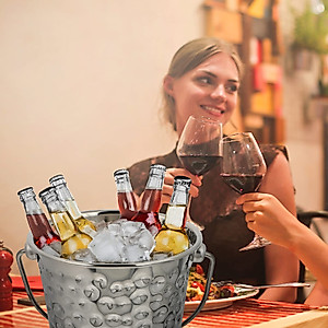 Cabilock 1pc Stainless Steel Ice Bucket Mini Buckets Stainless Steel Container Stainless Steel Wine Snack Container Wine Bucket Containers with Lids Household Stainless Steel Hammer