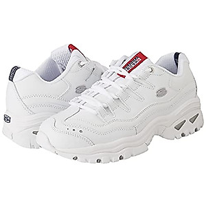 Skechers womens Energy fashion sneakers, White Mesh/Leather, 7.5 US