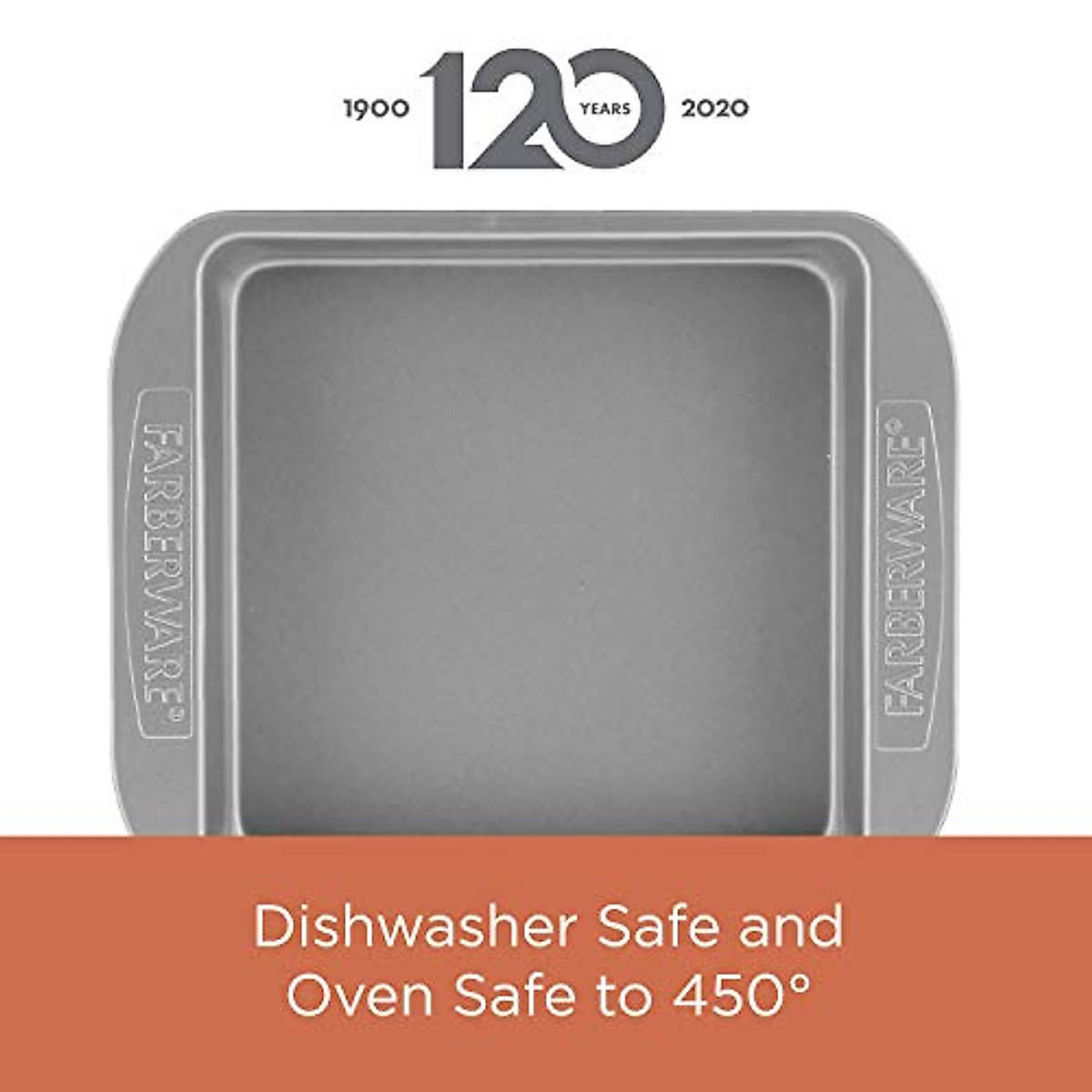 Farberware Nonstick Bakeware Nonstick Baking Pan / Nonstick Cake Pan, Square - 9 Inch, Gray