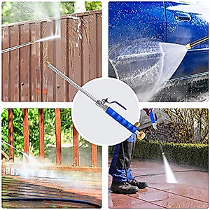 Kansing High Pressure Power Washer Wand Attachments,Gutter Cleaning Tools,Car Pressure Washer with Magic Spray Gun,Standard Garden Hose and Spray Nozzle,BLUE