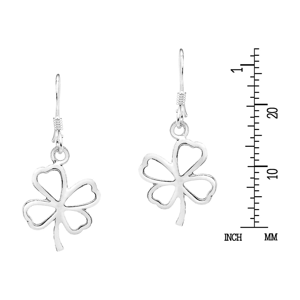 AeraVida Stylish & Lucky Four-Leaf Clover .925 Sterling Silver Dangle Earrings | Four Leaf Clover Earrings | Sterling Silver Dangle Earrings for Women | Fashion Drop Dangle Earrings