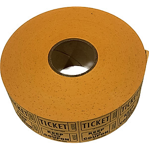 The Ticket Gurus-Raffle Tickets - (4 Rolls of 2000 Double Tickets) 8,000 Total 50/50 Raffle Tickets-(4) Orange Rolls