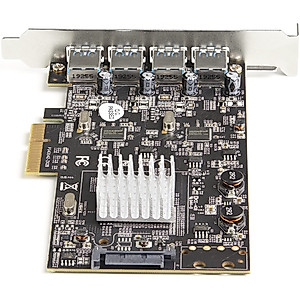 StarTech.com 4-Port USB PCIe Card - USB 3.2 Gen 2 (10Gbps) Type-A PCI Express Expansion Card with 2 Controllers - 4X USB-A - USB PCIe Add-On Adapter Card - Windows/Mac/Linux (PEXUSB314A2V2)