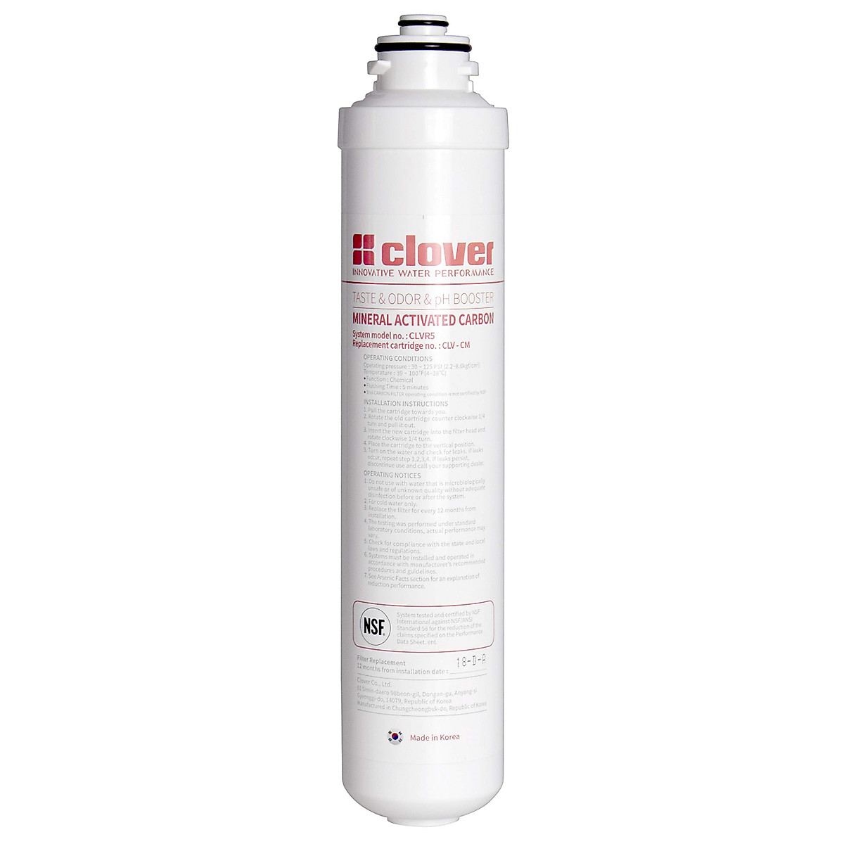 Aquverse Clover Carbon and Mineral Replacement Filter for Under-Sink RO System