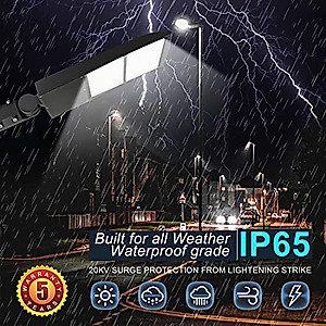 300W LED Parking Lot Light 42000LM Commercial Outdoor Light 4000K Dimmable LED Shoebox Area Light (1000W HID/HPS Equivalent), Direct Arm Mount IP65, 100-277V AC UL&DLC Listed
