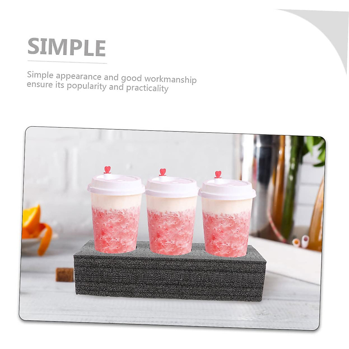 4pcs Milk Tea Drink Cup Holder Drink Packing Carrier Bottle Storage Holders Foam Cup Holder Takeout Disposable Cup Holder Coffee Cup Carrier Tray Pearl Cotton Portable re-usable