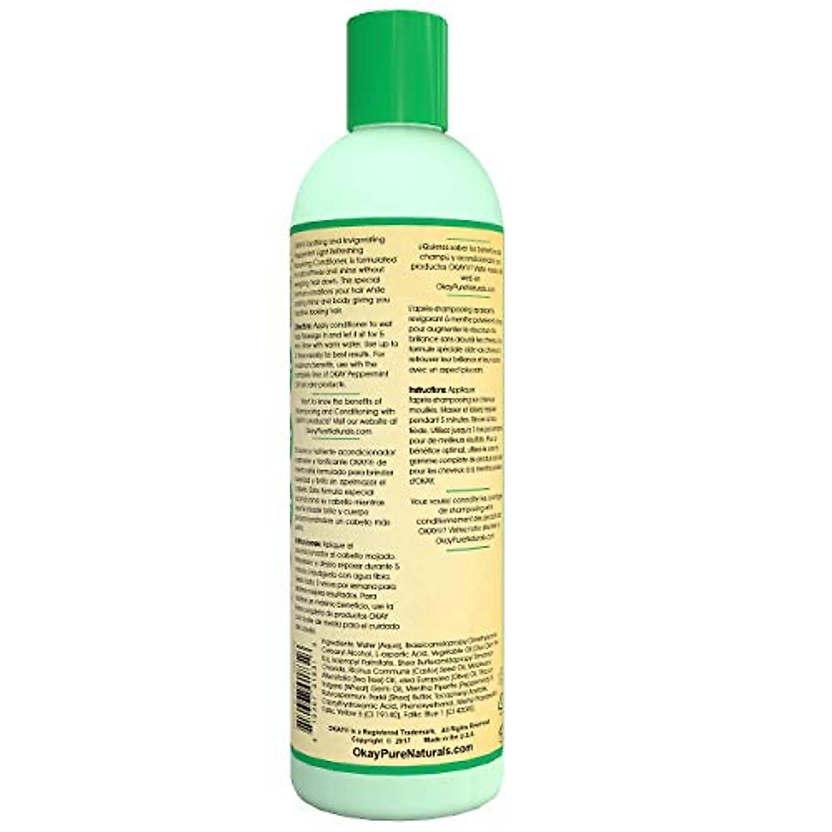 Okay | Soothing And Invigorating Peppermint Conditioner | Helps Refresh, Revitalize, And Add Softness To Hair | Sulfate, Silicone, Paraben Free For All Hair Types and Textures | Made in USA 12oz 355ml