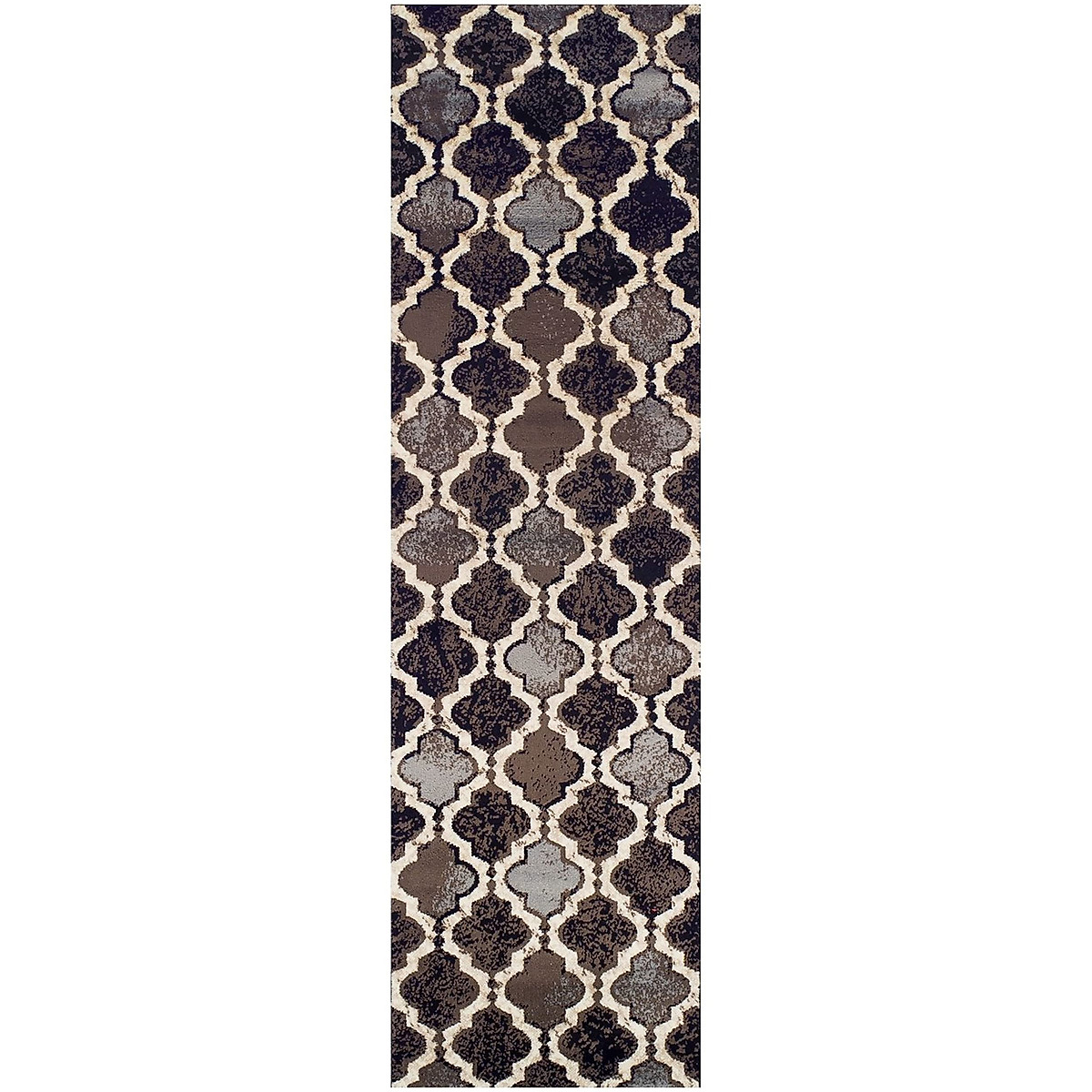 BLUENILEMILLS BNM Viking Modern Geometric Polypropylene Durable and Non-Slip Indoor Area Rug with Jute Backing for Your Home Décor, 2' 7" x 8', Choclate