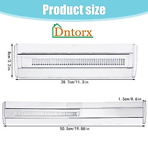 Drawer Dividers, 6 Pack Adjustable Drawer Organizers 3.2" High Expandable from 11.3-20" Clear Expandable Dresser Organizer for Clothes Kitchen Utensils Cutlery Drawer Organizers Set