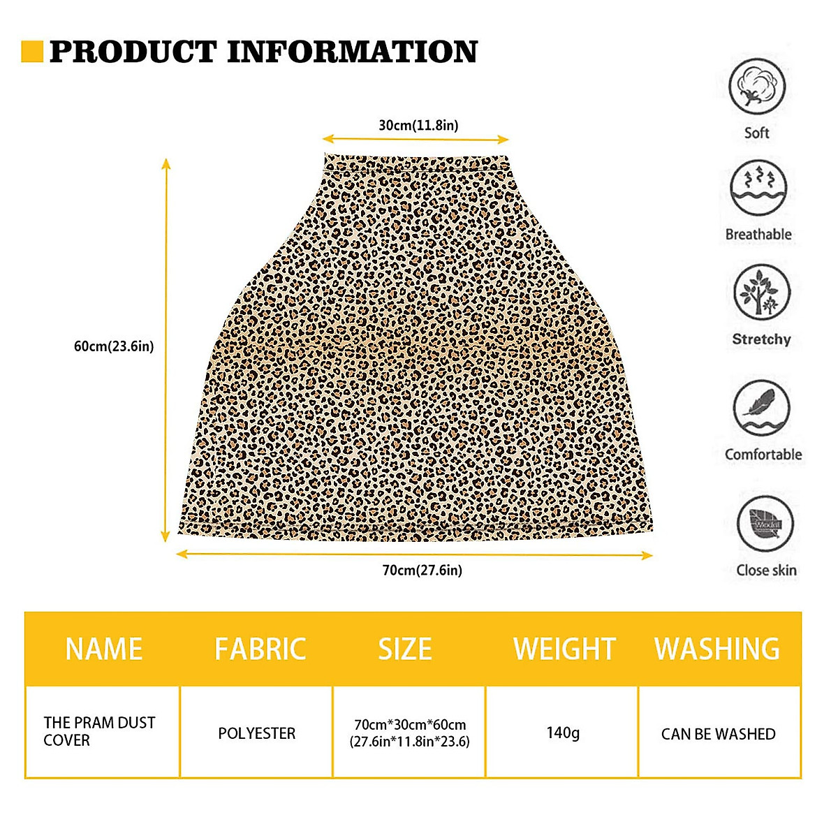 Horeset Cheetah Wild Animal Print Baby Car Seat Canopies for Newborn,Soft Stretchy Nursing Covers for Breastfeeding,Multi-use Cover Stroller Covers