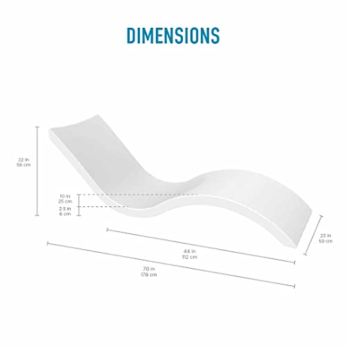 Ledge Lounger - Signature Chaise - Inside Pool & Sun Shelf Lounge Chair - Designed for Shallow Shelves Up to 9” - Compatible with All Pool Types - Poolside & Sun Deck Tanning - Set of 2 - White