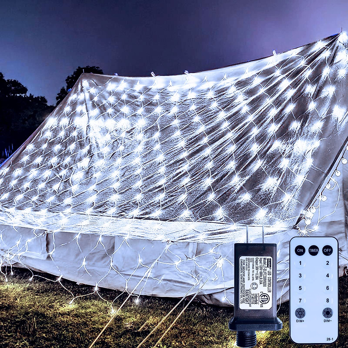 ZAIYW Large Net Lights Outdoor Mesh Lights 660 LED Fairy Net Lights Plug in, 20ft x 13ft with Remote for Indoor Outdoor Curtain Bush Party Wedding Backyard Wall Christmas Tree Decor (Cool White)