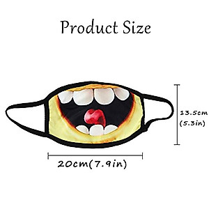LUDRESS Funny Cotton Face Mask Yellow Washable Grimace Facial Cover Reusable Face Party Masquerade Genie Costume Accessories