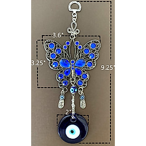 Turkish Blue Evil Eye Butterfly Design Amulet Home Office Hanging Decoration Ornament Blessing Gift -CL10